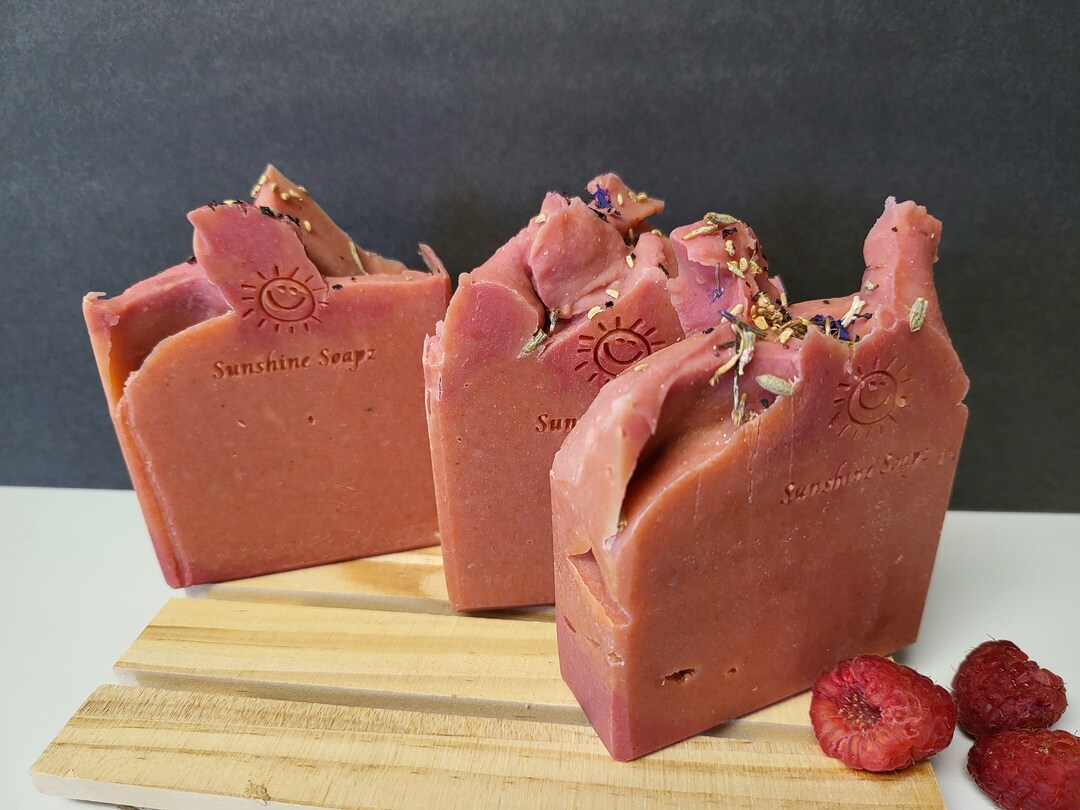 Red Raspberry Soap Cherry Natural Soap Bar Organic Raspberries Soap ...