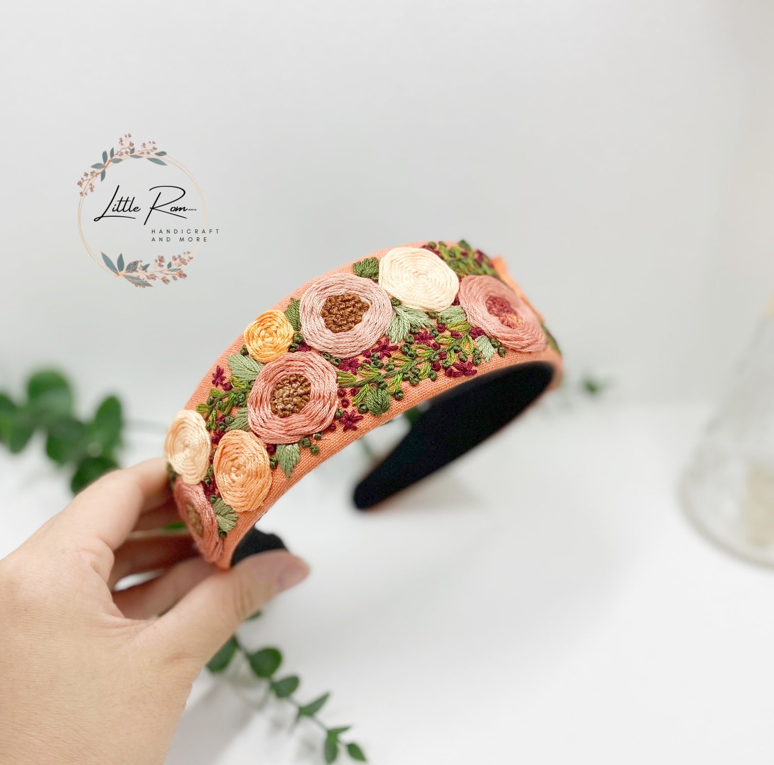 HEADBAND Hand-embroidered Headband Full Floral Designs - Etsy