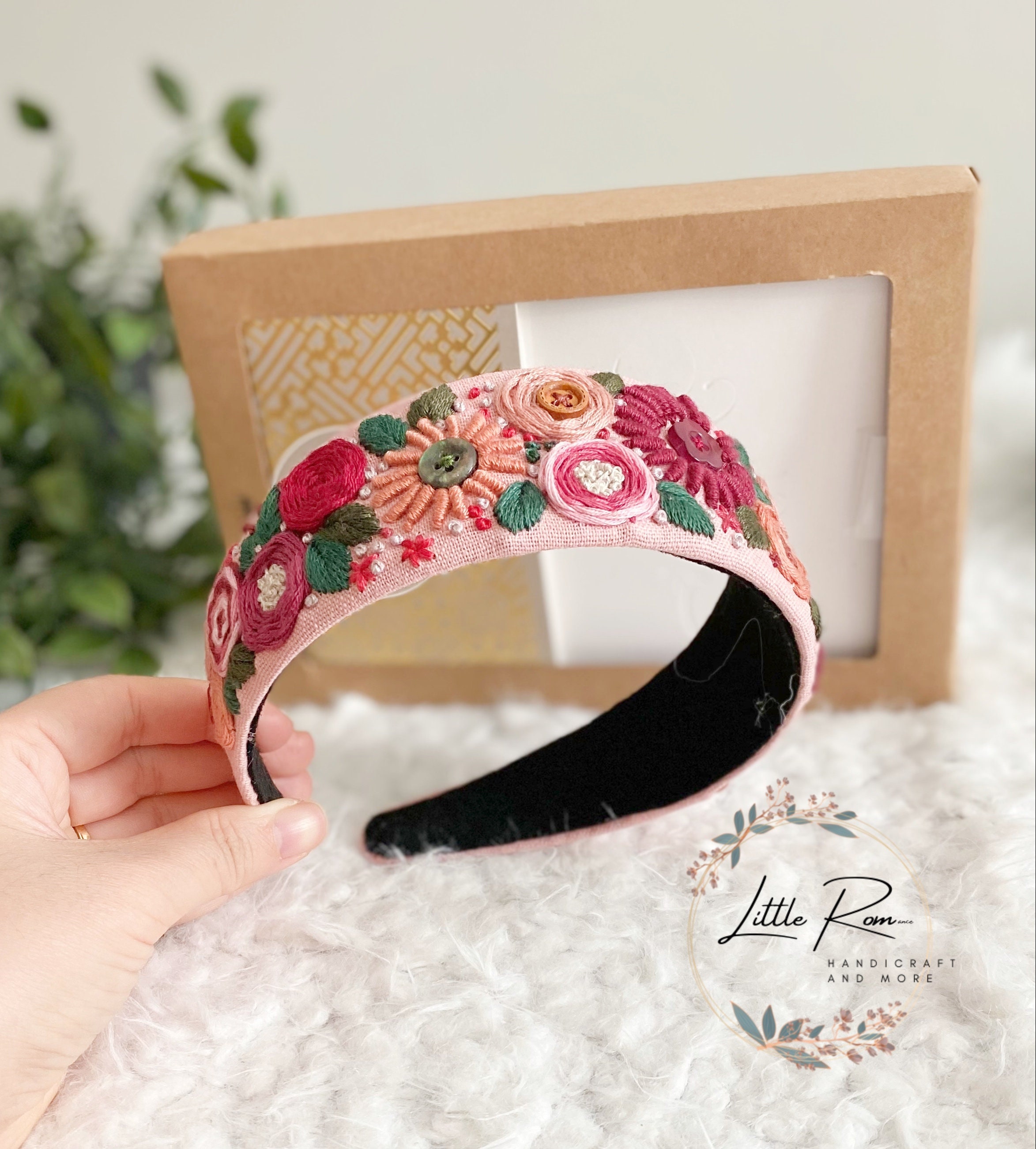 HEADBAND Hand-embroidered Headband Full Floral Designs - Etsy