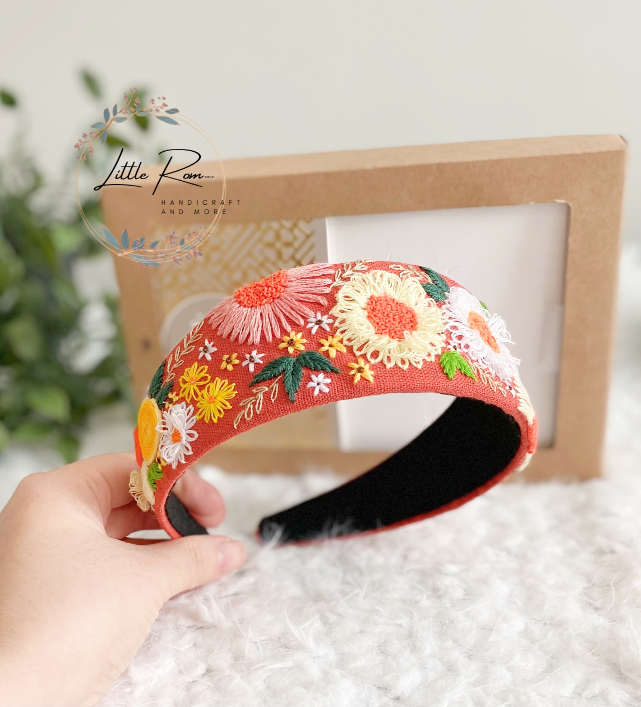 HEADBAND Hand-embroidered Headband Full Floral Designs - Etsy