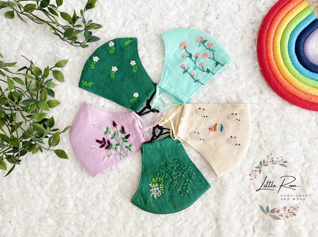 EMBROIDERED FACE MASKS | 3 Layered Premium Quality, Washable Face Masks ...