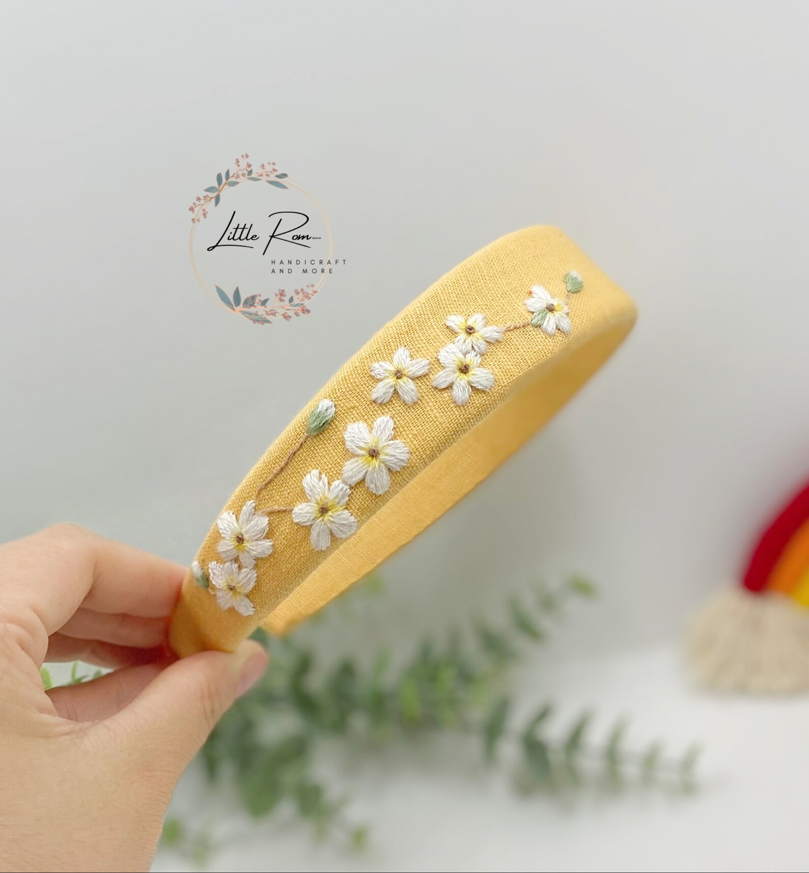 HEADBAND Hand-embroidered Headband Floral Designs Scent of - Etsy