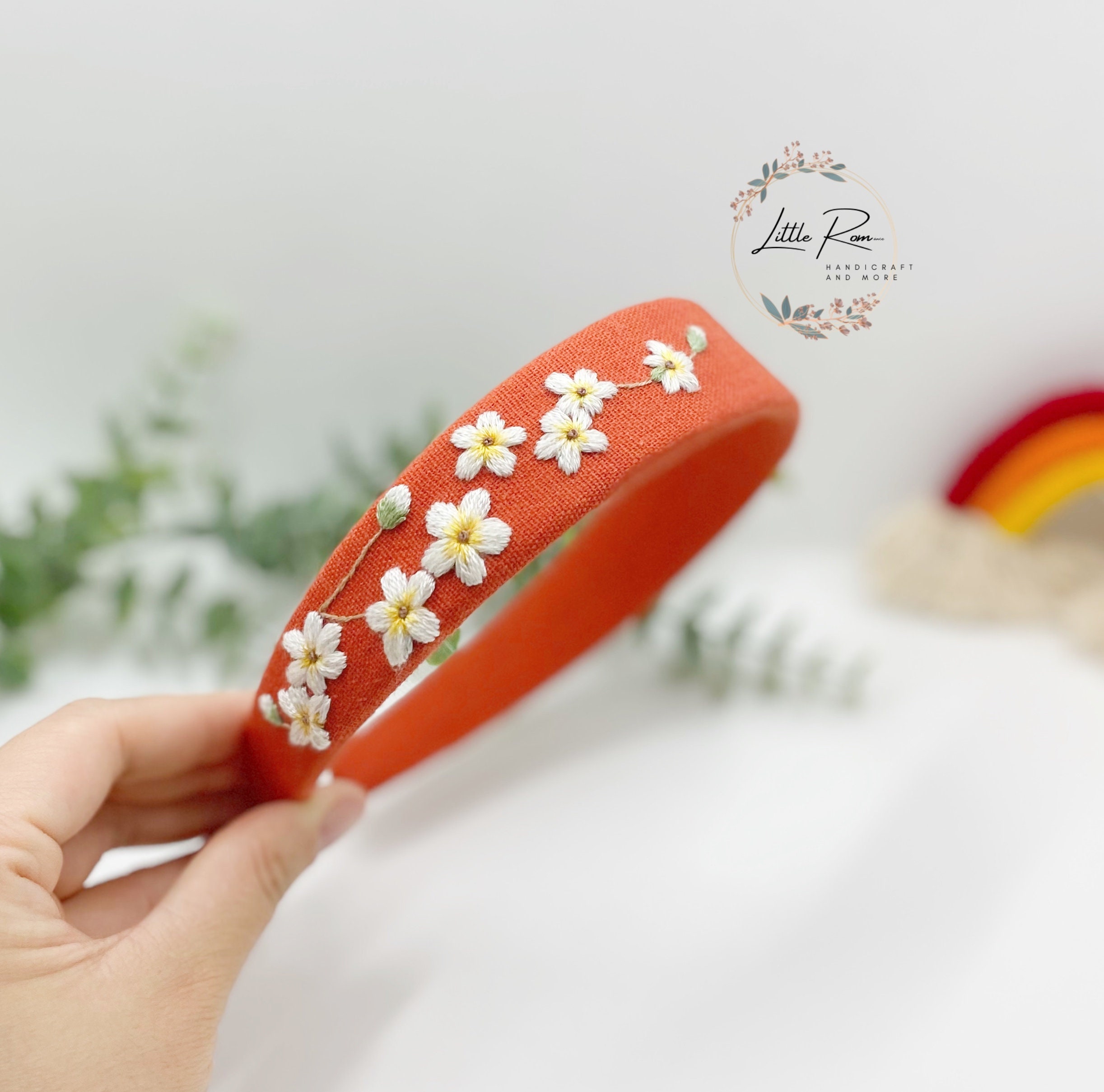 HEADBAND Hand-embroidered Headband Floral Designs Scent of - Etsy