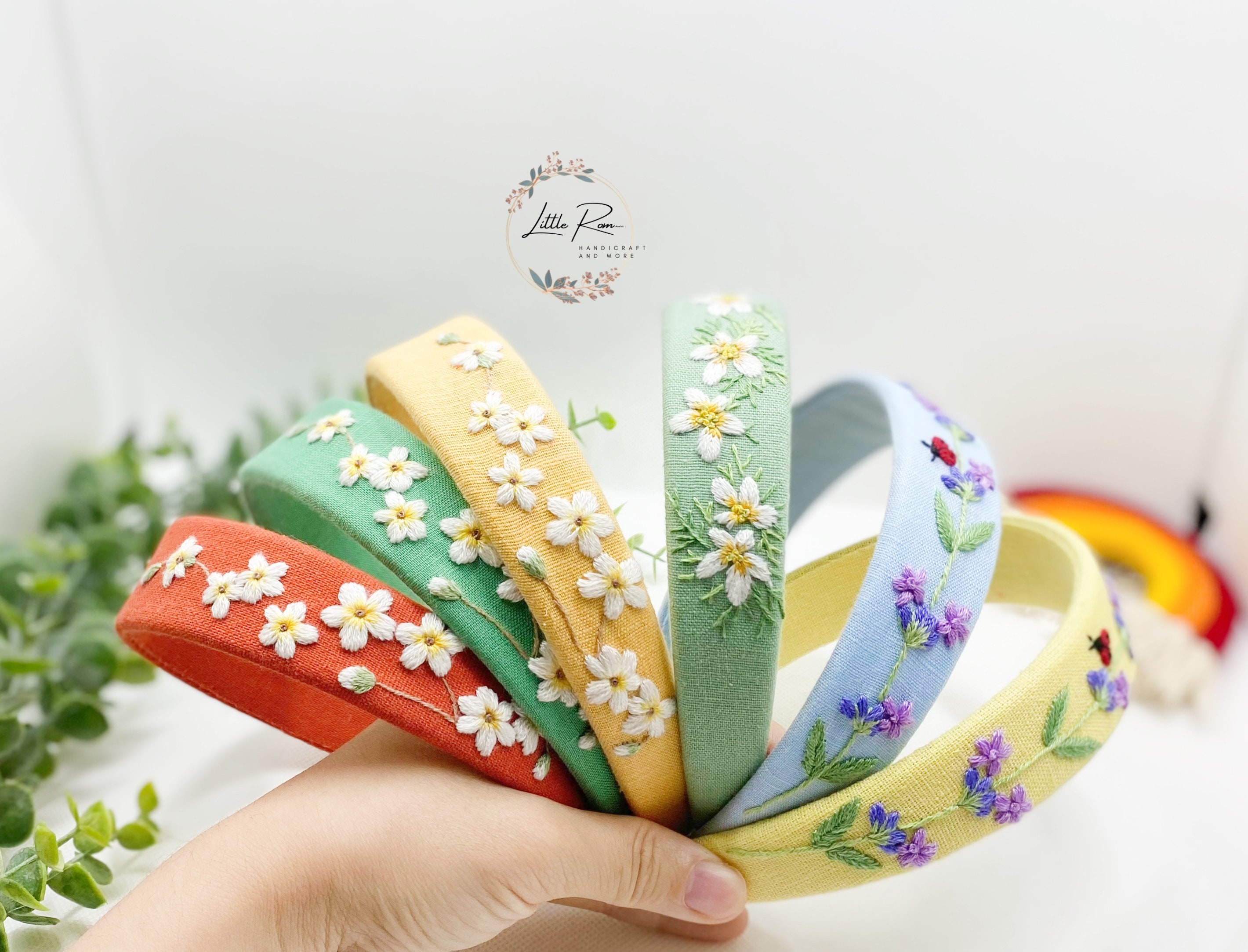 HEADBAND Hand-embroidered Headband Floral Designs Scent of - Etsy