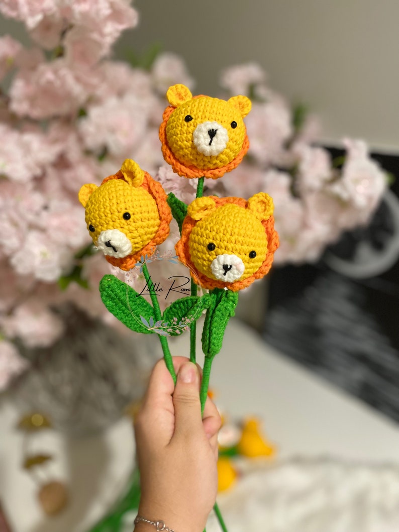 Crochet Animal Flower, Cute Flower Bouquet, Home Decor / Crochet Tiered ...