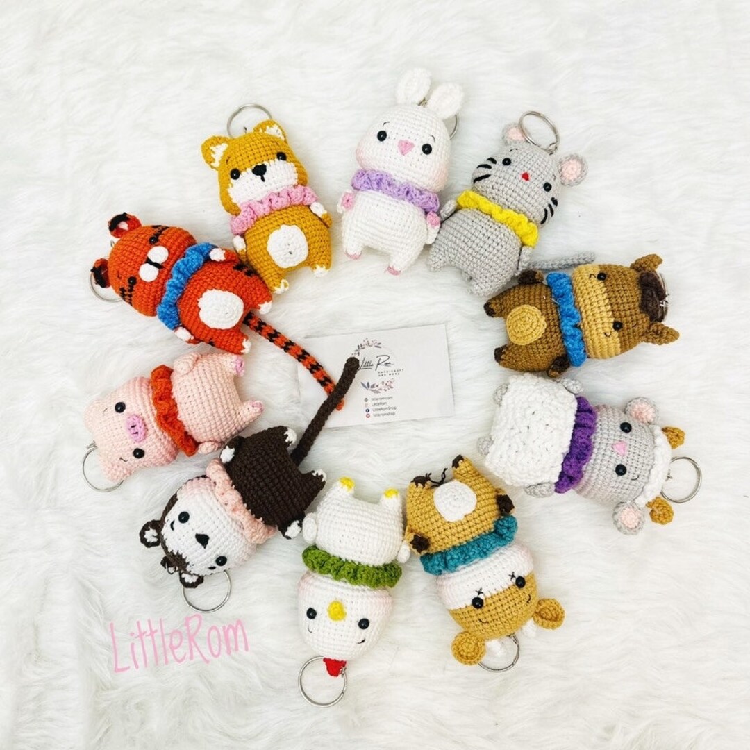 Super Cute Animals Keychains Handmade Keychain Car Rearview Mirror ...