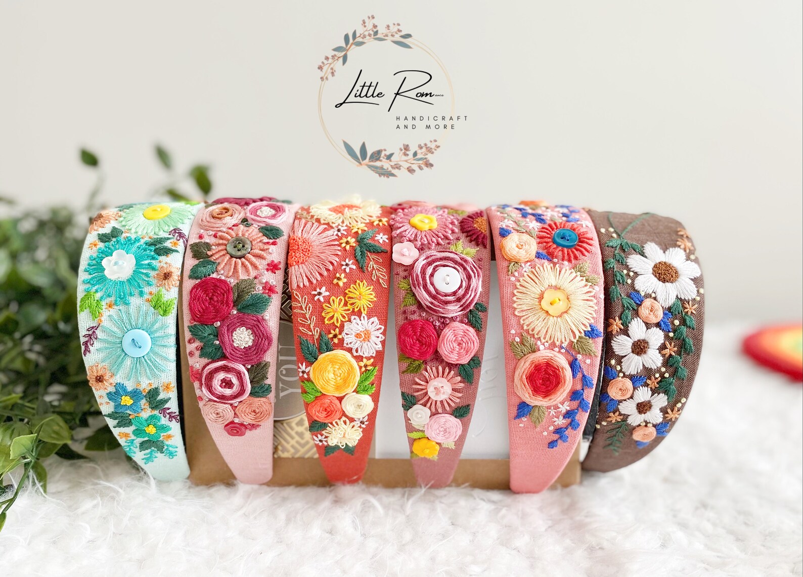HEADBAND Hand-embroidered Headband Full Floral Designs - Etsy