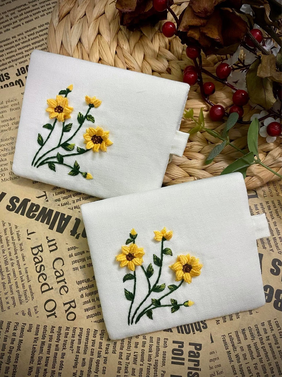 Hand-embroidered Wallet| Cash and Card Wallet | Gift for Her| Summer ...