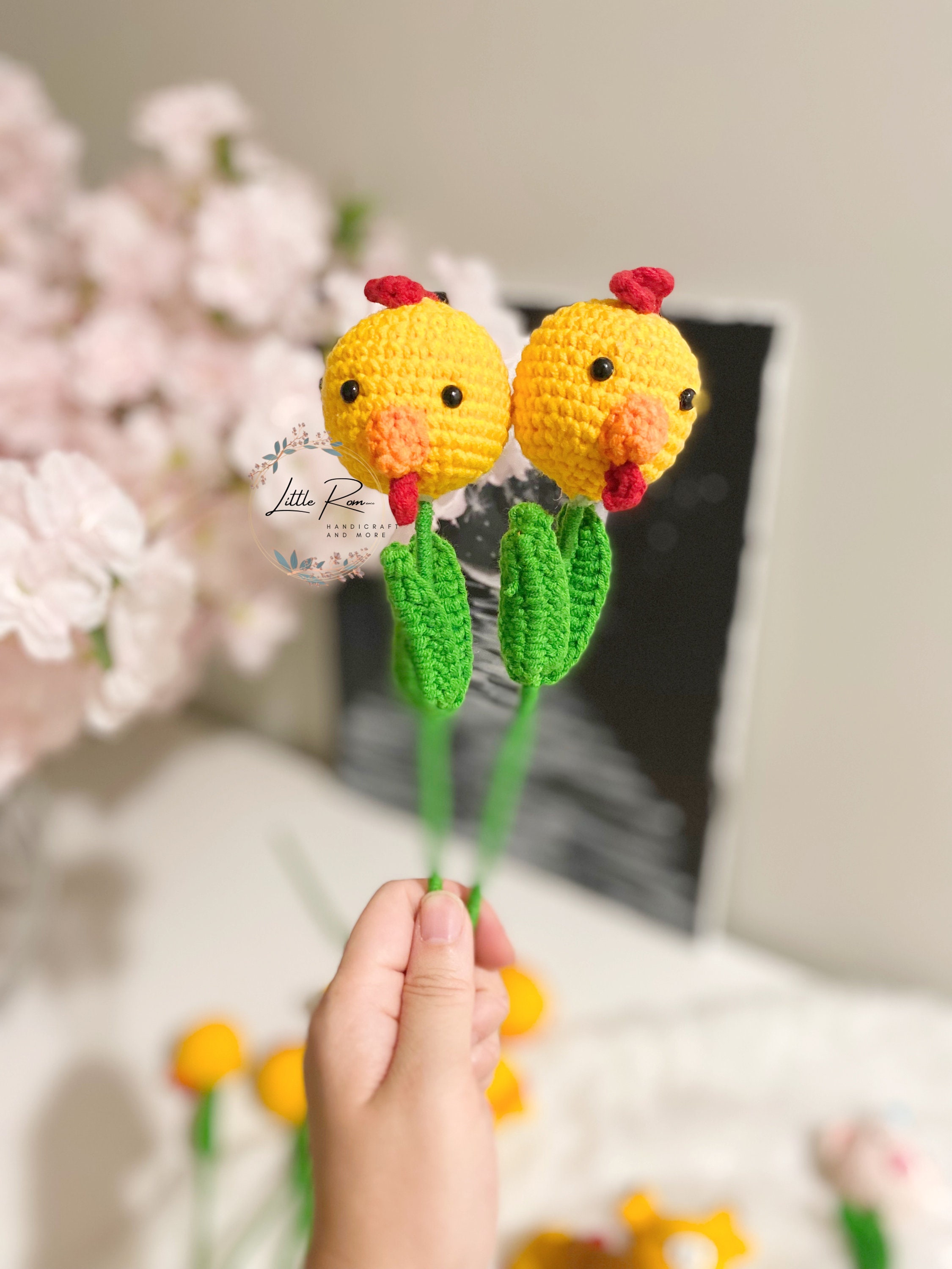 Crochet Animal Flower, Cute Flower Bouquet, Home Decor / Crochet Tiered ...