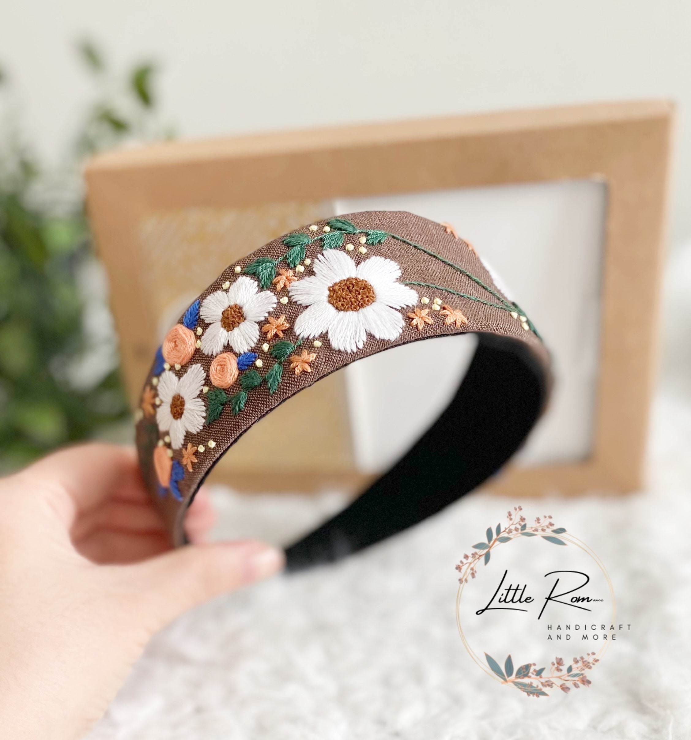 HEADBAND Hand-embroidered Headband Full Floral Designs - Etsy