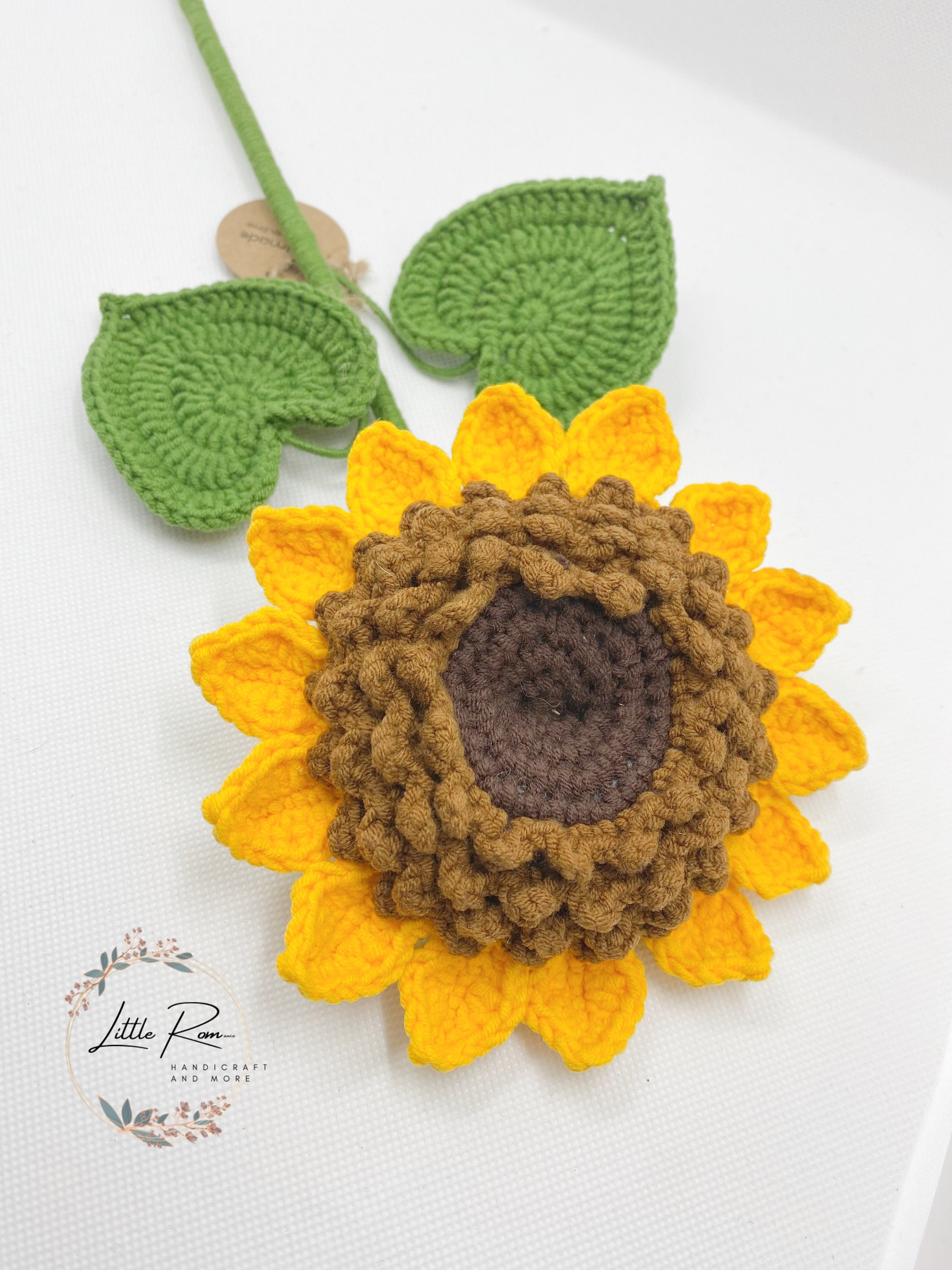 Crochet Sunflowers (5”), Knitted Sunflower, Sunflower Bouquet, Home ...
