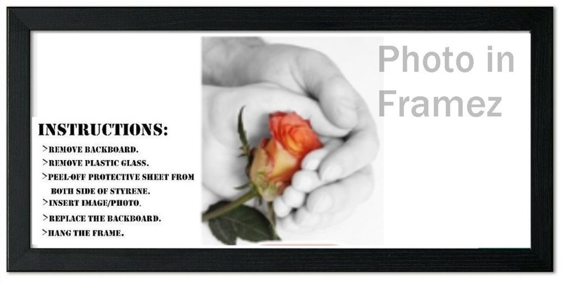 Panoramic Sizes Picture Frames Photo Frames Black White Oak - Etsy UK