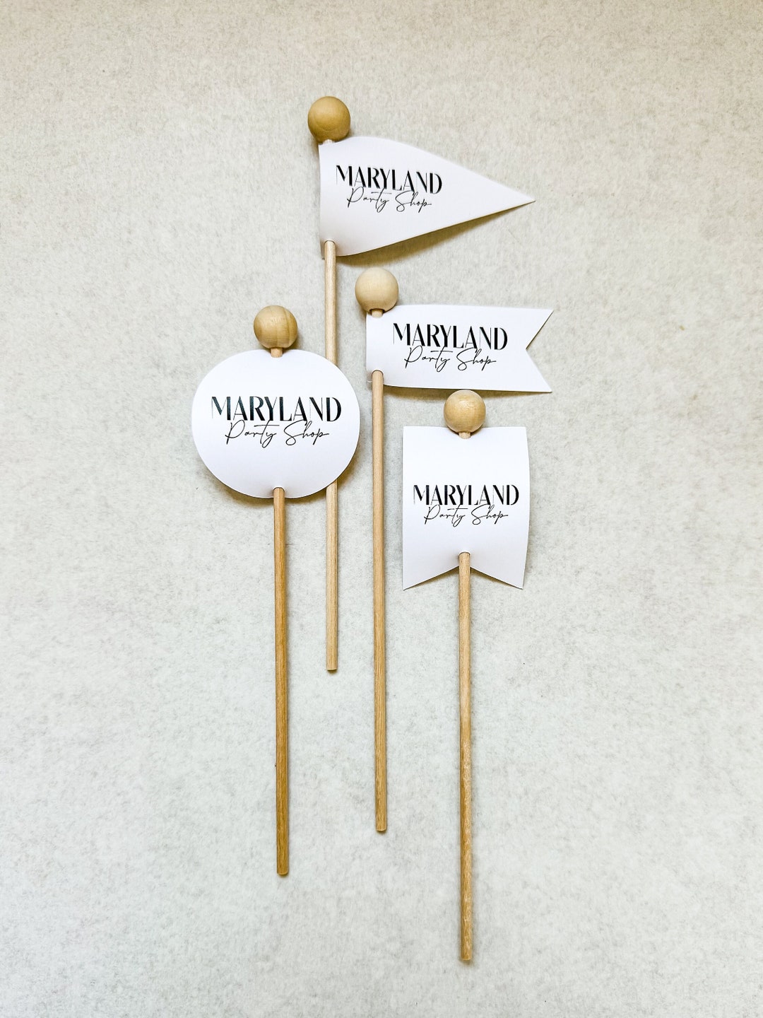 Custom Marketing Business Logo Flags Cupcake Toppers Personalized ...