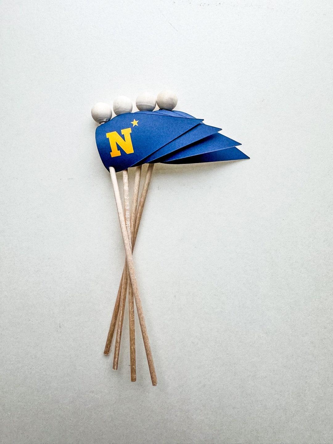 USNA Blue Pennant Flags Cupcake Toppers Favor Flags - Etsy
