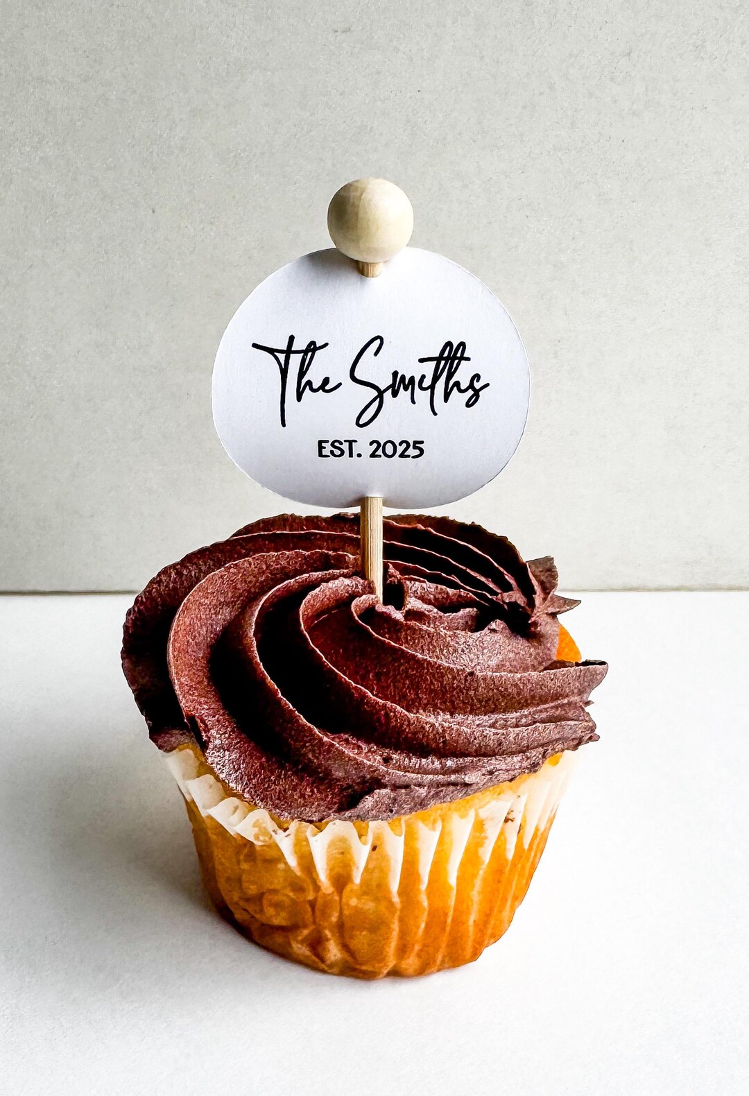 Custom Couple Name & Date Cupcake Toppers: Wedding, Engagement ...
