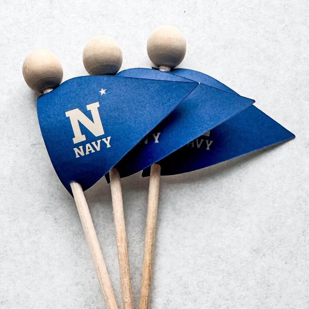 Licensed USNA N‑star Favor Flags – Navy Blue With Gold Design – Pennant ...