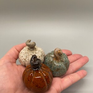 Set of 3 Mini Ceramic Pumpkins - Etsy