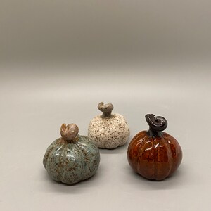 Set of 3 Mini Ceramic Pumpkins - Etsy