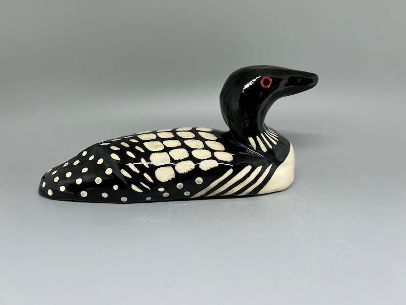 Handmade Ceramic Loon // Stoneware Hand-sculpted Common Loon ...
