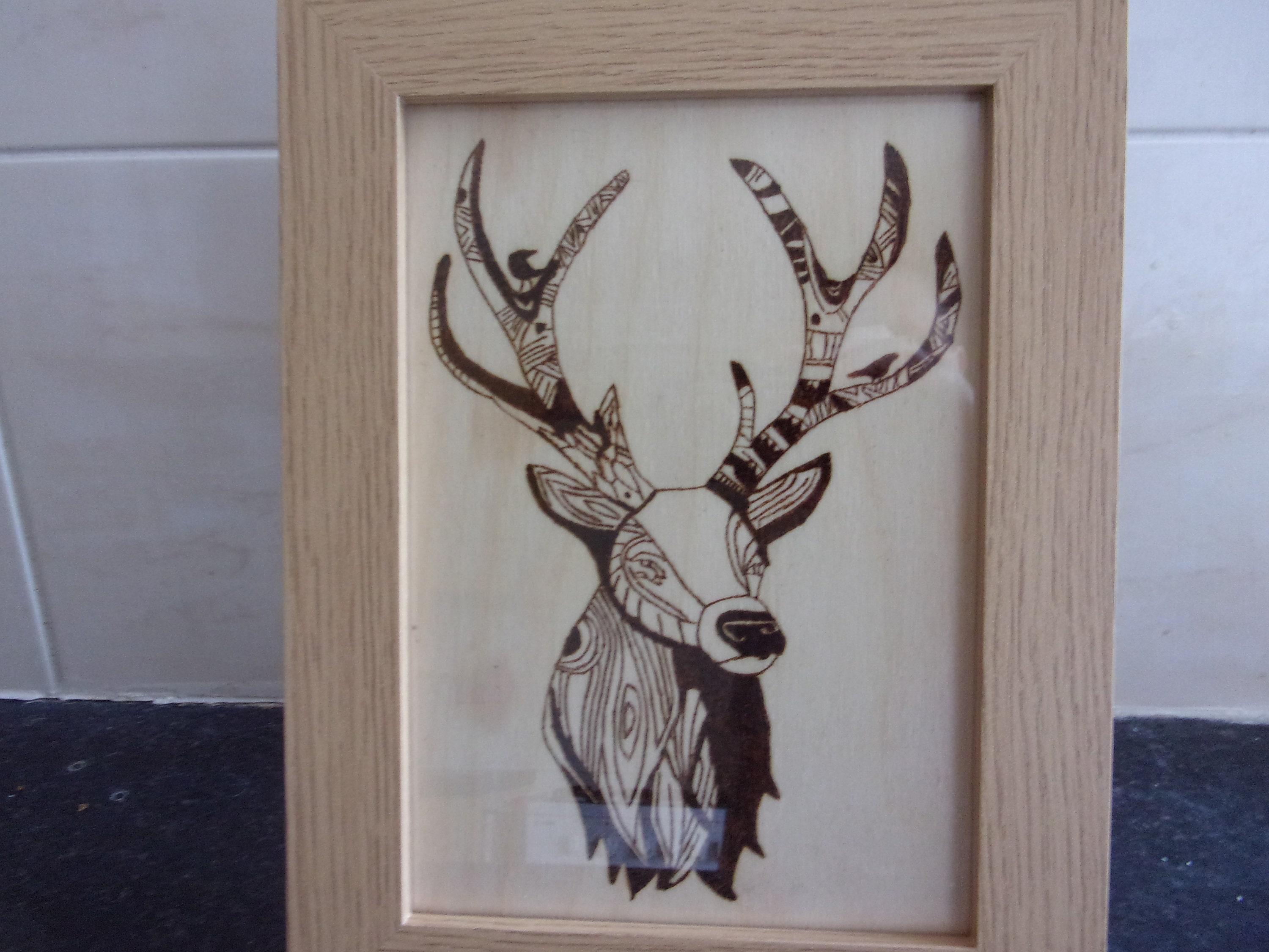 Pyrography Tattoo Design Stag A5 - Etsy