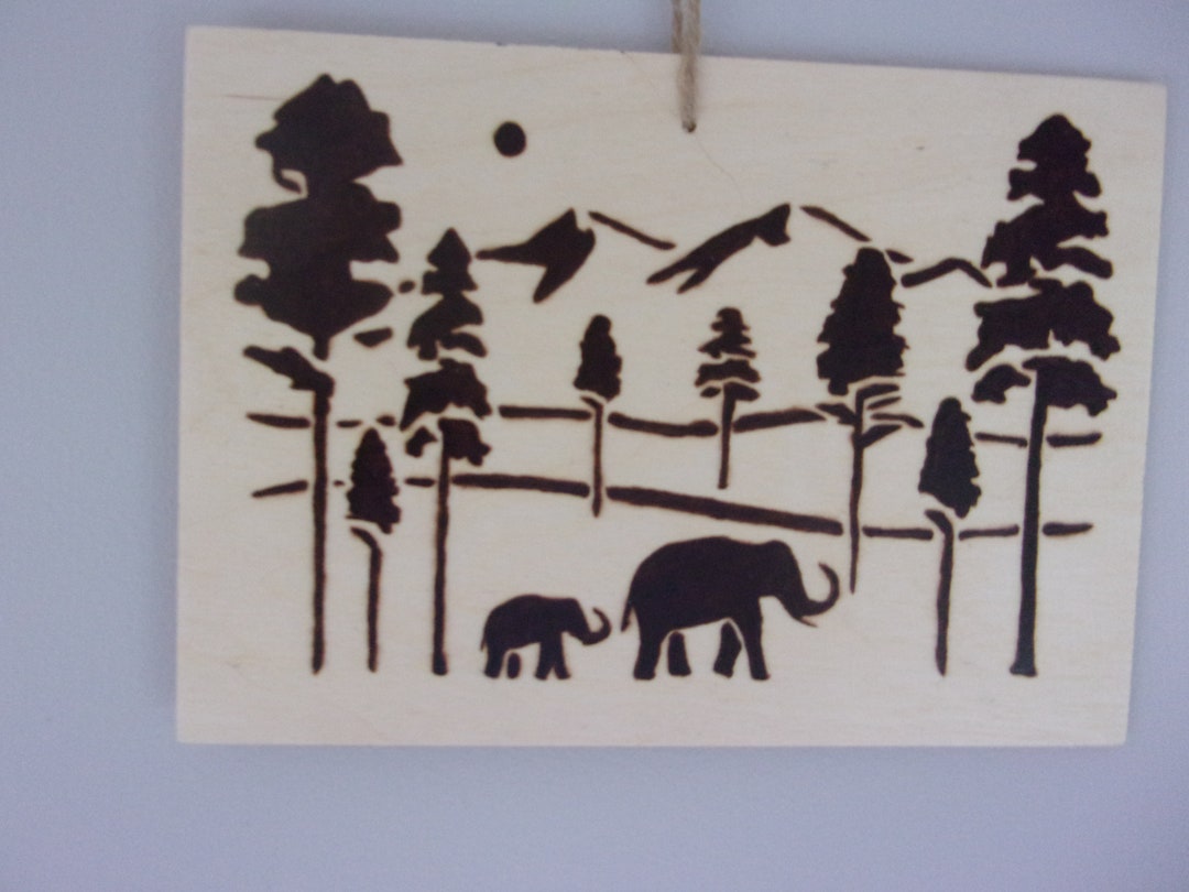 Forest Scene/pyrography Art Woodburning/ Wood Decor - Etsy