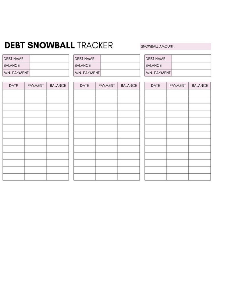 Snowball Debt Tracker - Etsy