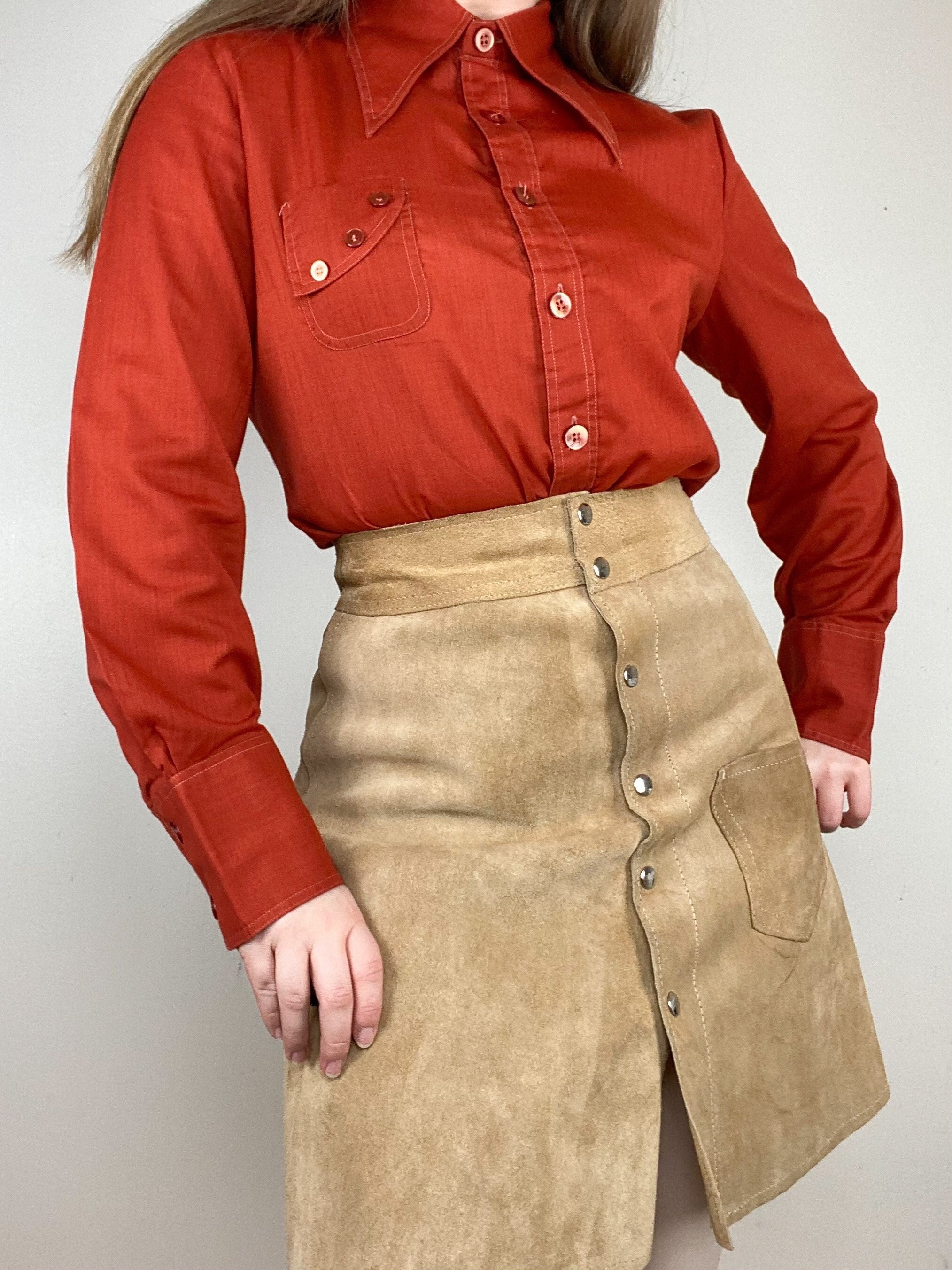 VINTAGE Wildlederrock 80er Jahre | vintage beige Wildlederrock ...