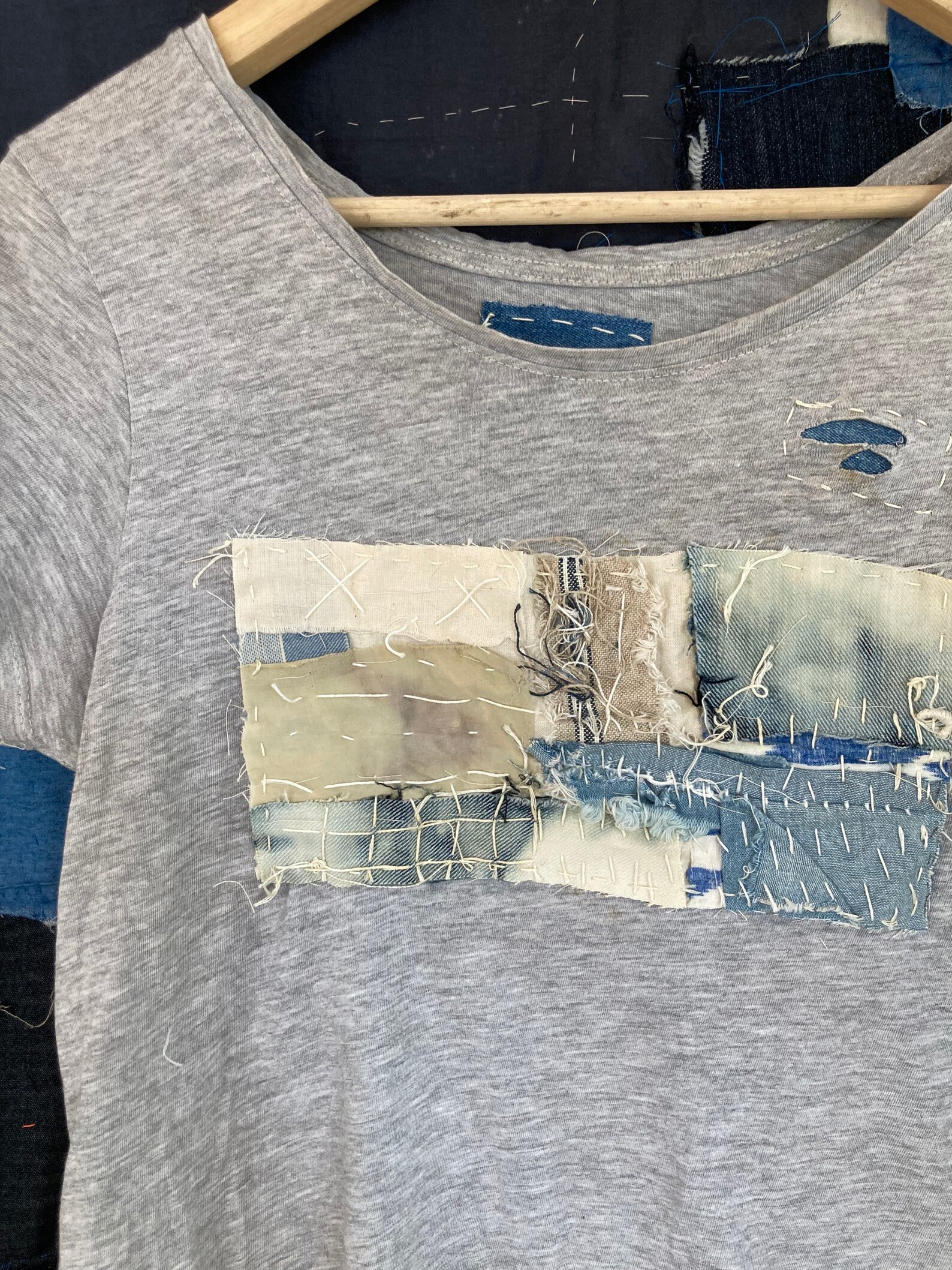 Boro T Shirt Tee. Unique Handmade Boro Shibori Hand Designed - Etsy