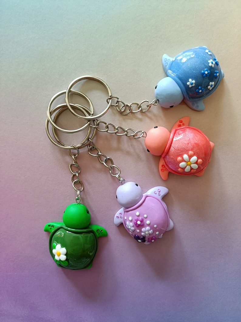 Turtle Keyring | Kawaii Style | Polymer Clay Turtle | Kawaii Turtle ...