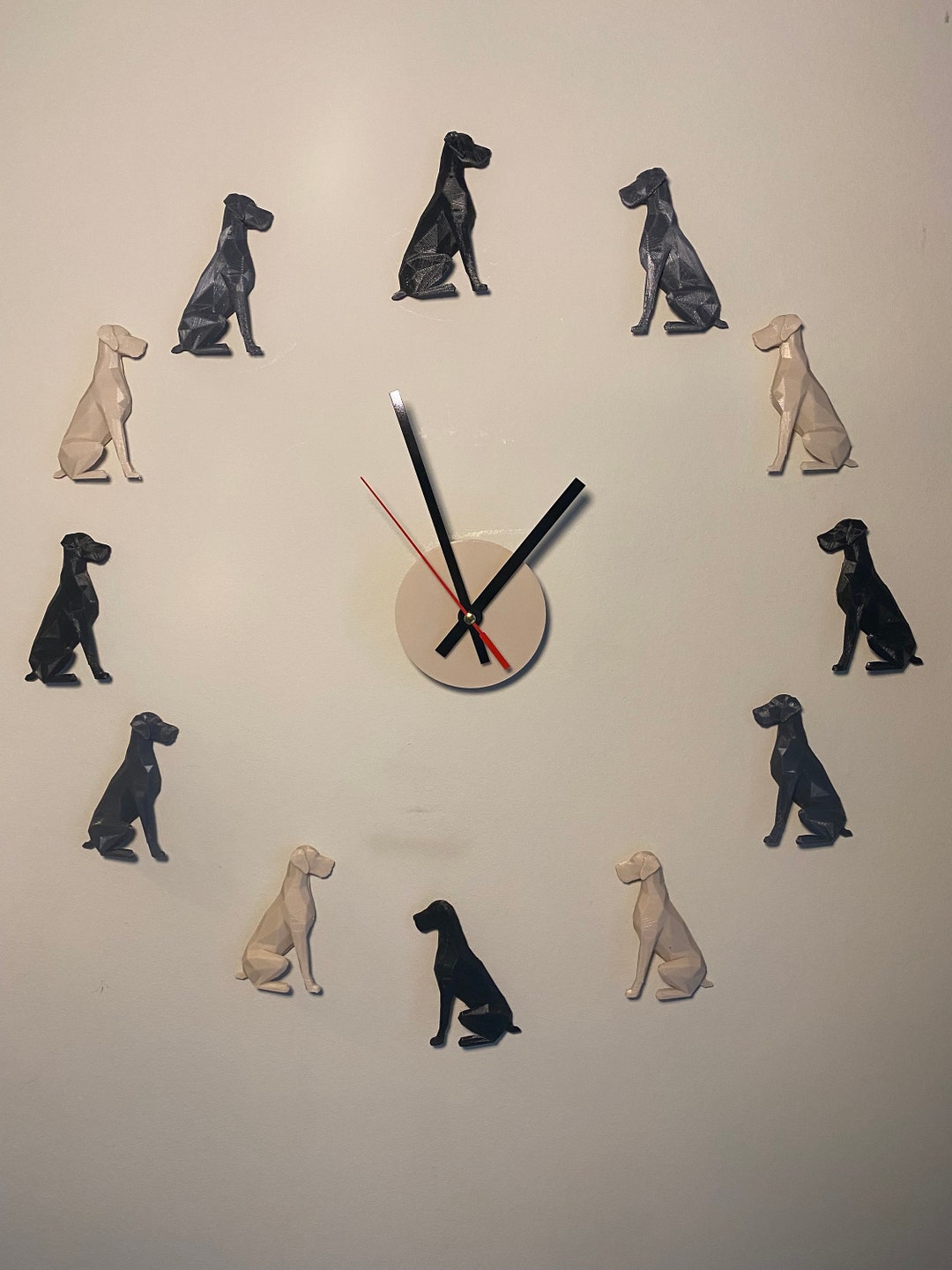 3D Printed Dane Wall Clock – Unique Dog Breed Decor - Etsy