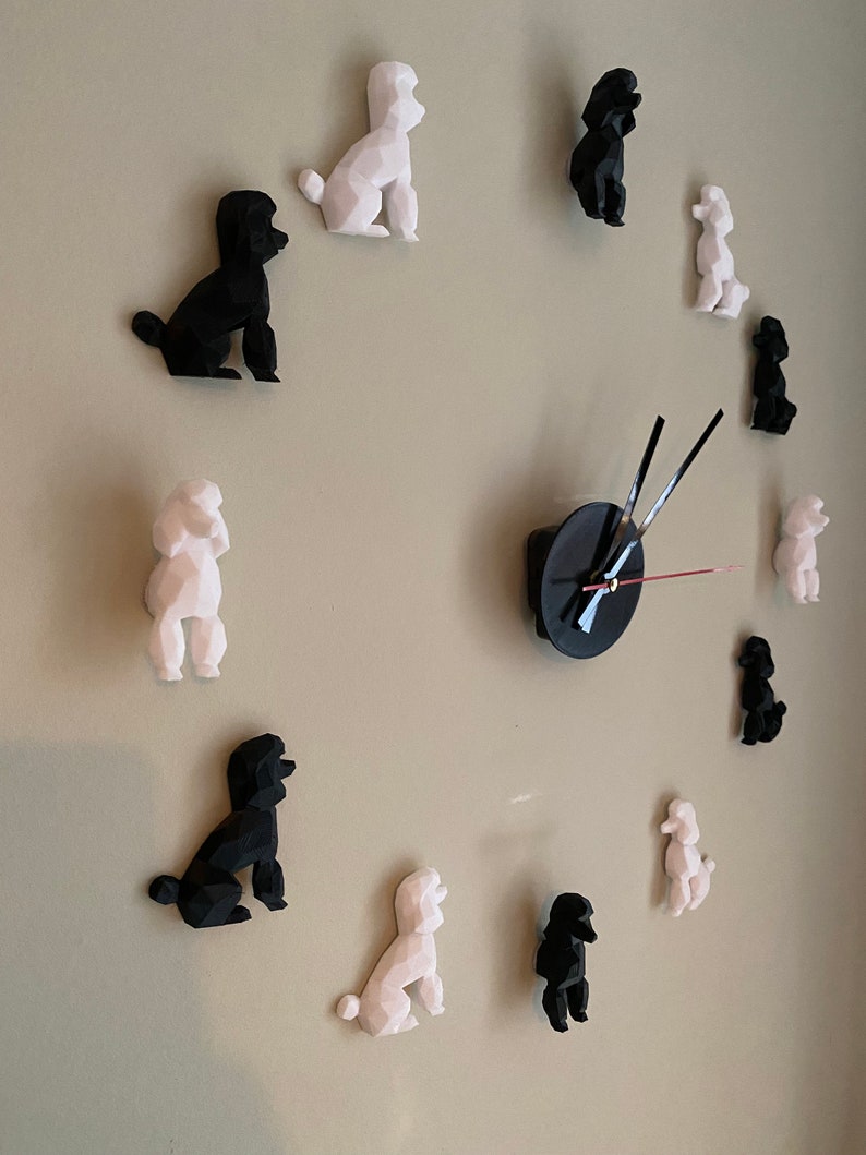 Wall Clock 3D Poodle Truly Unique Super Cute Gift for Poodle - Etsy
