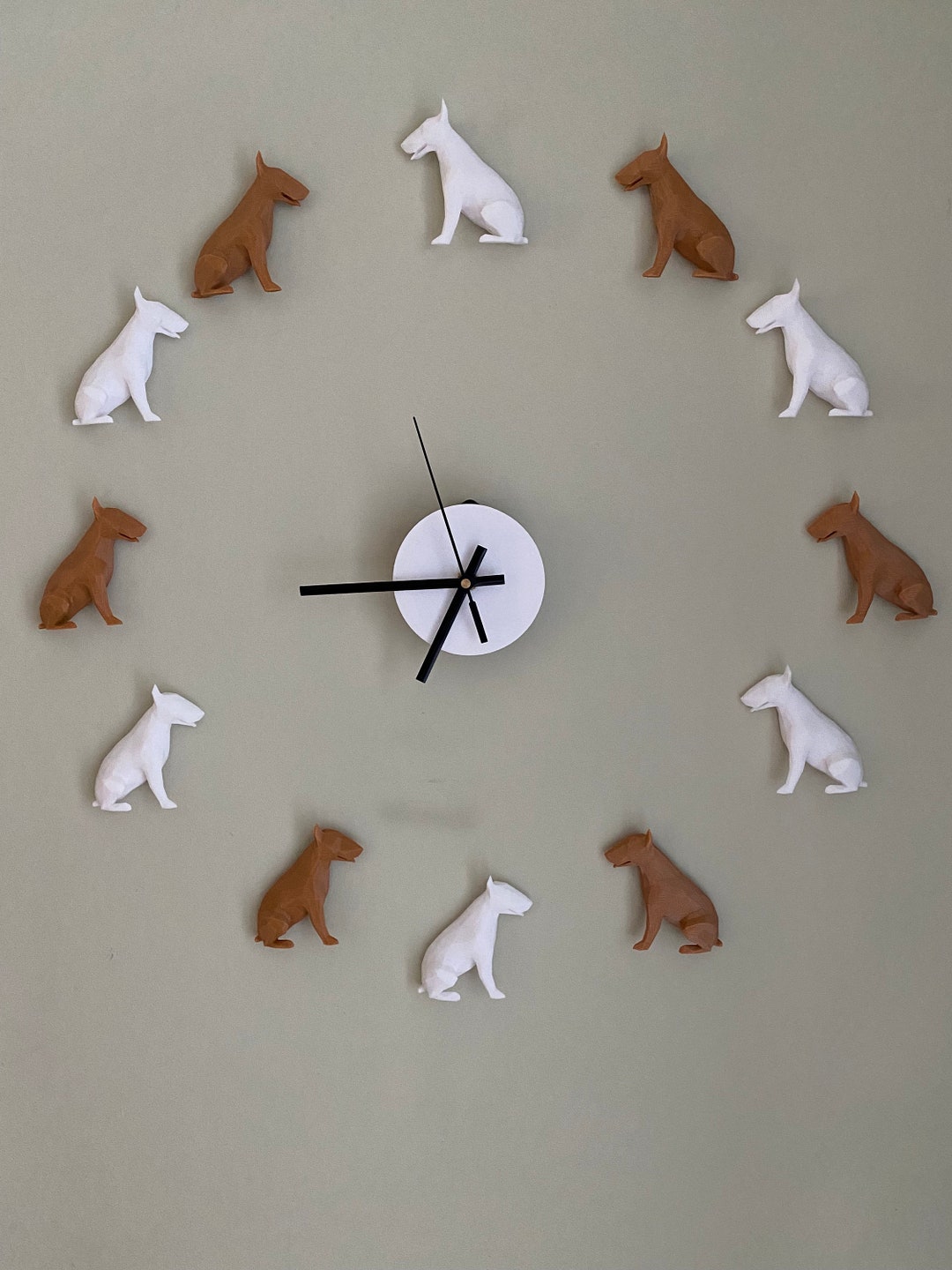 Wall Clock 3D English Bull Terrier Truly Unique Super Cute Gift for EBT ...