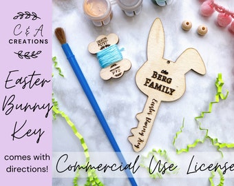 DIGITAL FILE Magic Easter Bunny Key SVG Laser Cutter File Designed for ...