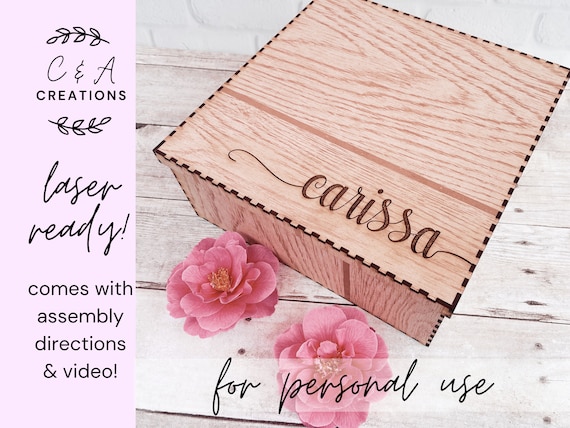 DIGITAL FILE Large Square Gift Box With Lid SVG Laser | Etsy