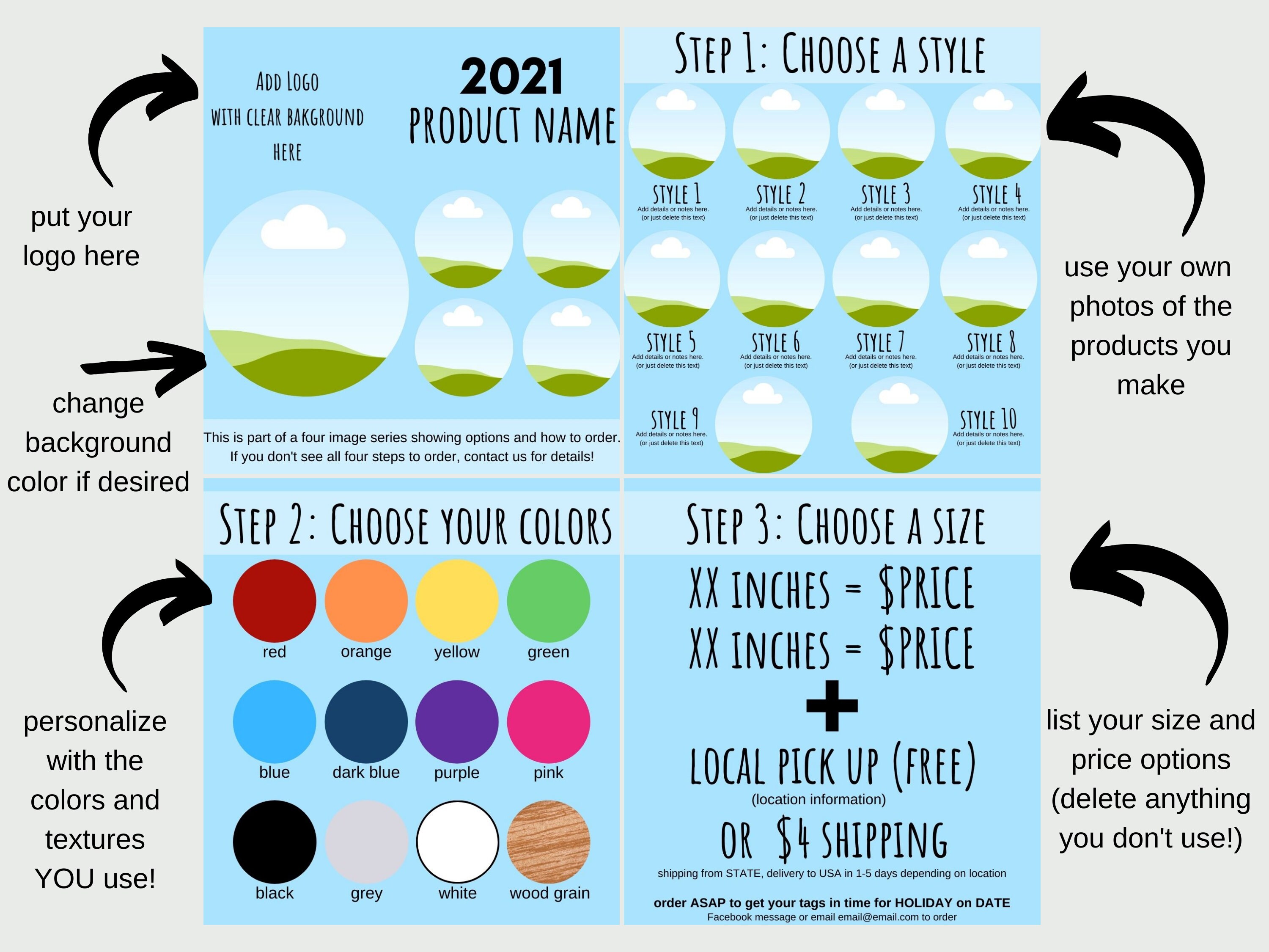 DIGITAL CANVA TEMPLATE Product Marketing Tool Listing - Etsy
