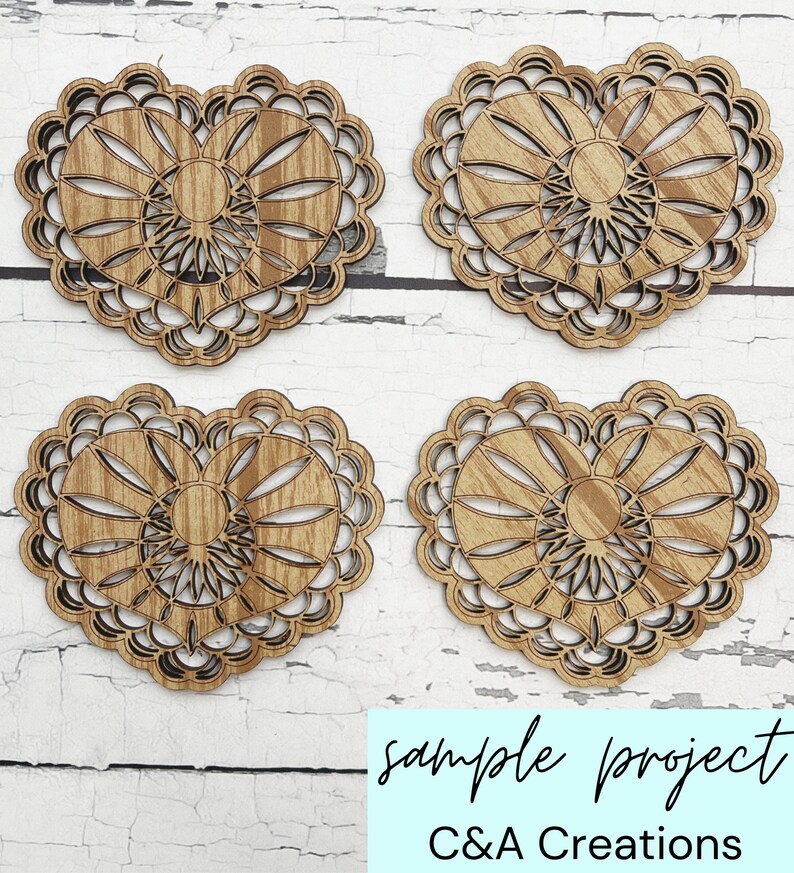 DIGITAL FILE Heart Shaped Lacy Doily SVG Laser Cutting File - Etsy