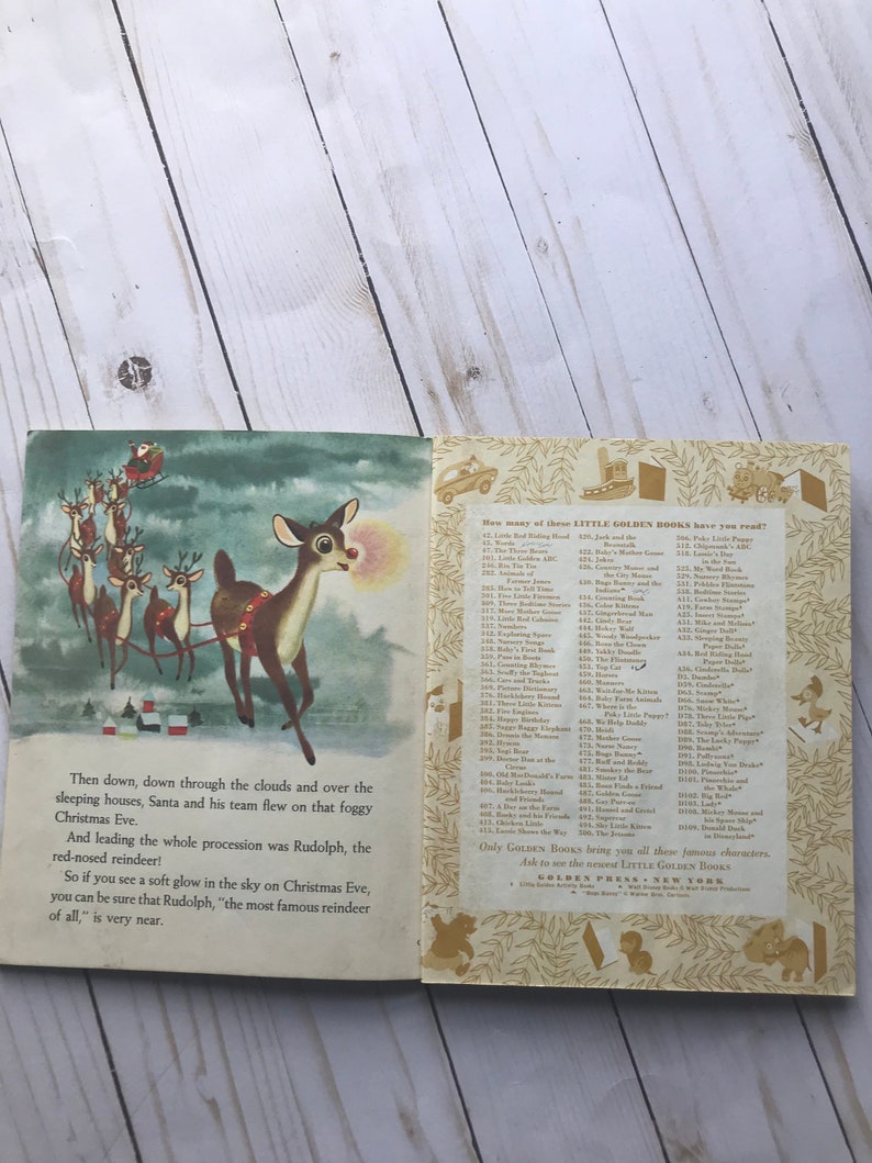 Little Golden Book, Rudolph the Red-nosed Reindeer, Vintage Little ...