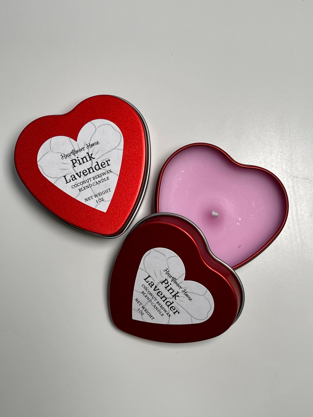 Mini Heart Candles - Heart Shape Tins 1 Oz - Etsy