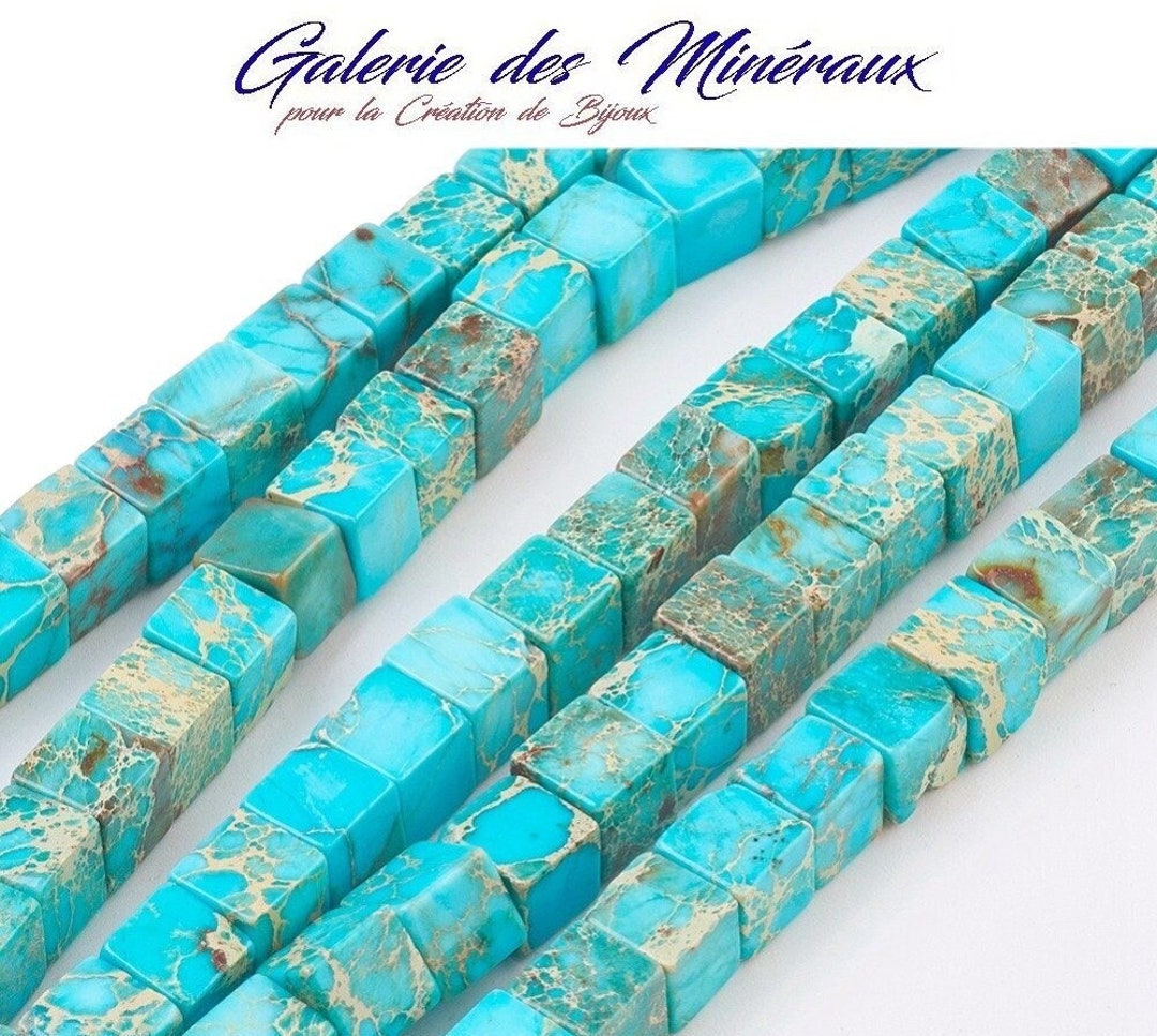 JASPER IMPERIAL TURQUOISE Gemstone Natural Stone in Batch of 6mm Cube ...