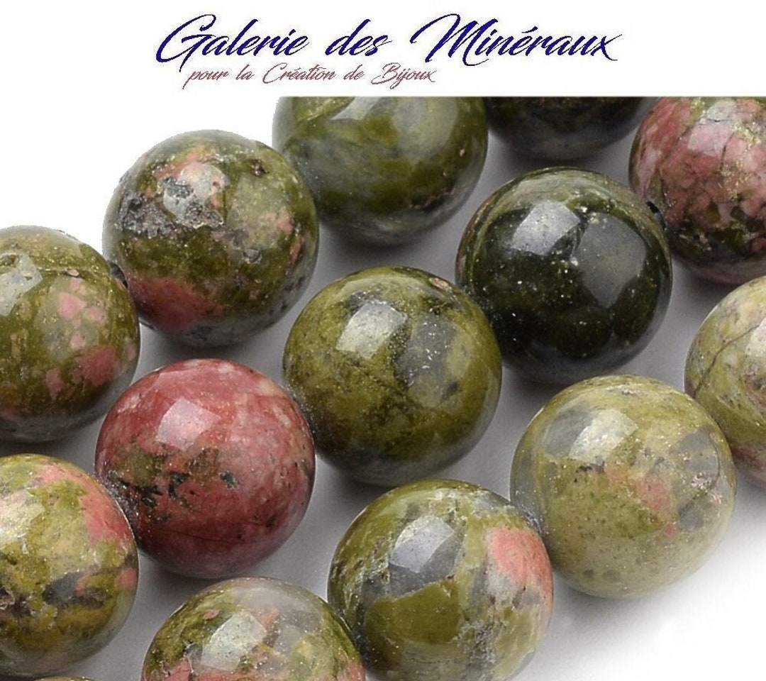 UNAKITE Gemstone Natural Stone in a Set of Round Beads in 6mm and 8mm ...