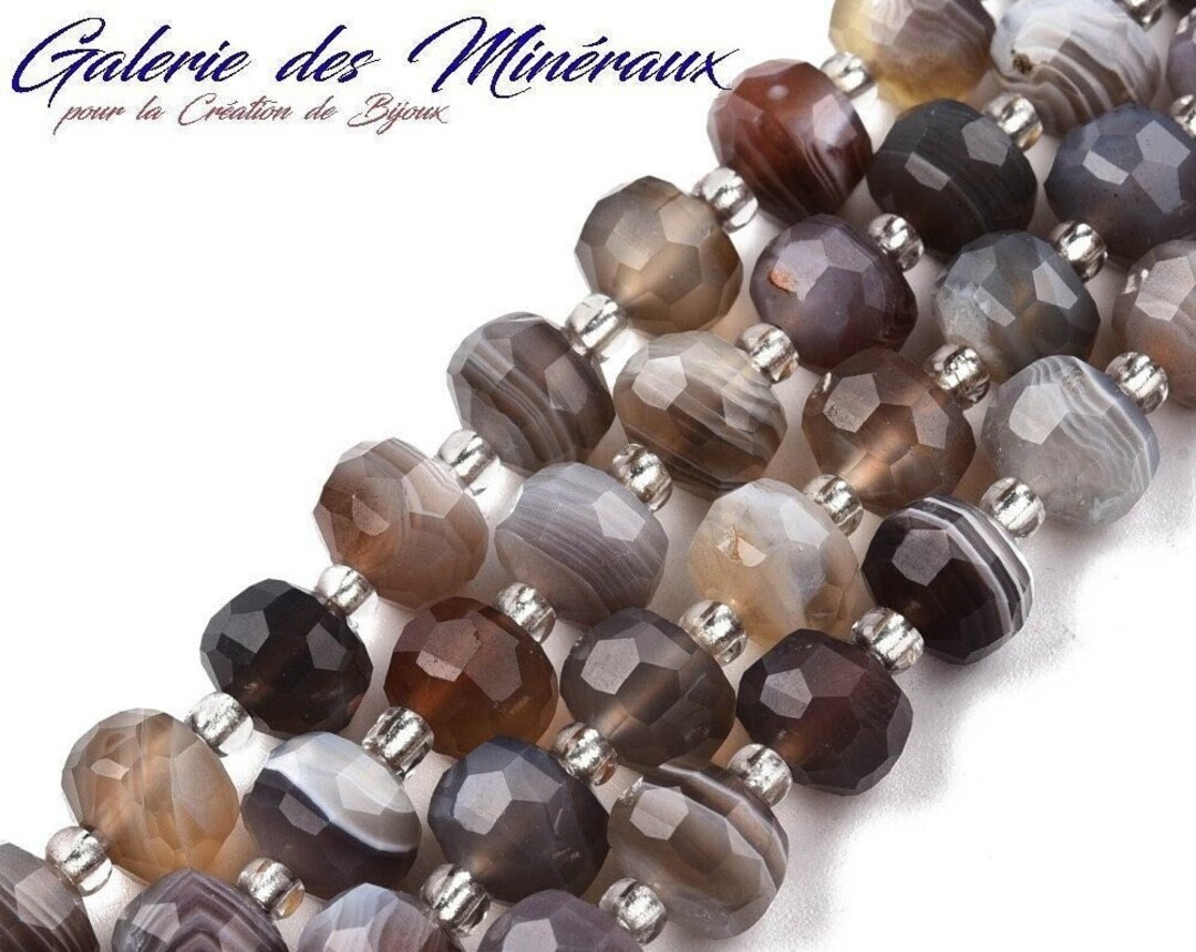 AGATE de BOTSWANA gemme pierre fine naturelle en lot de perles ...