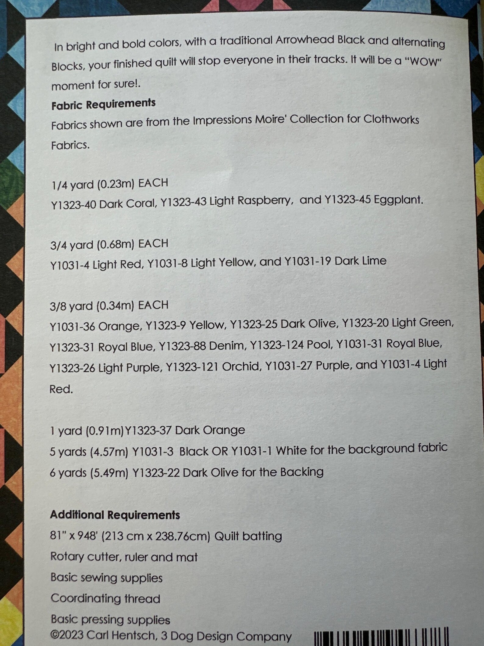 Quilt Pattern Foundation Piecing Carnivale by Carl Hentsch From 3 Dog ...