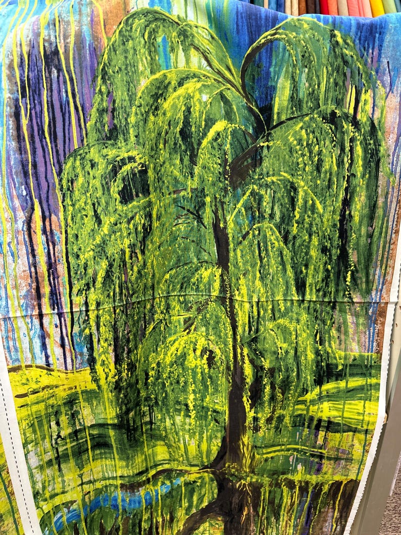 Clearanced Willow Tree Fabric Quilt Panel - Zen Garden Northcott (24x43 ...