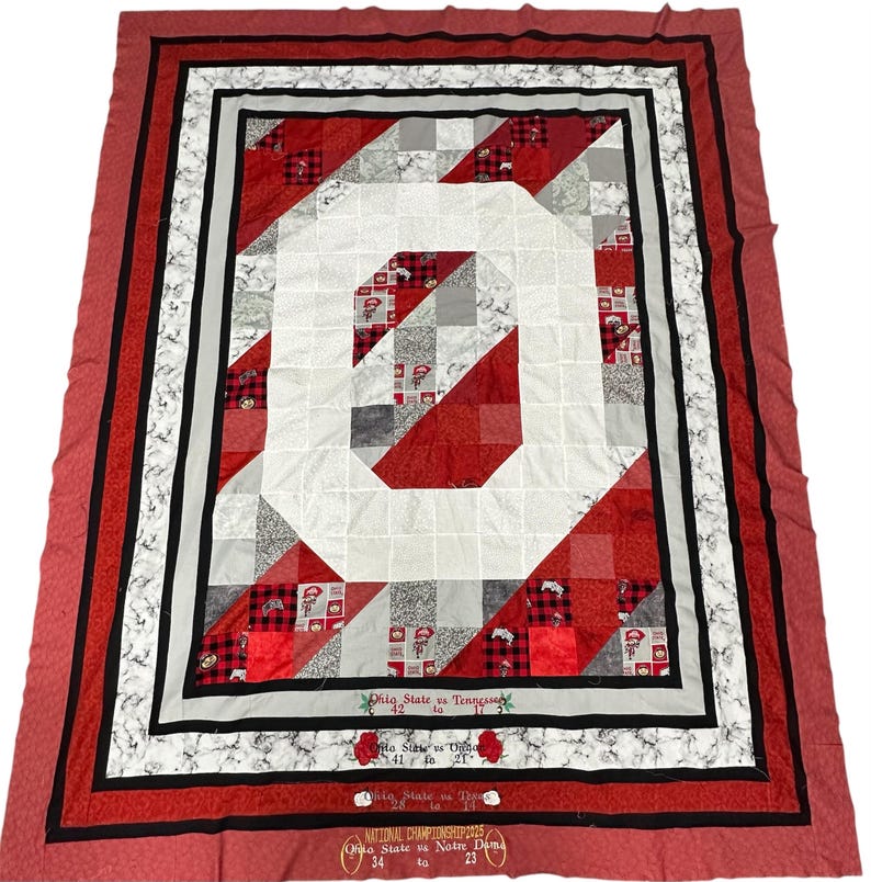 Ohio State Quilt Kit Pre Cut Embroidered With Championship Games 74”x89 ...