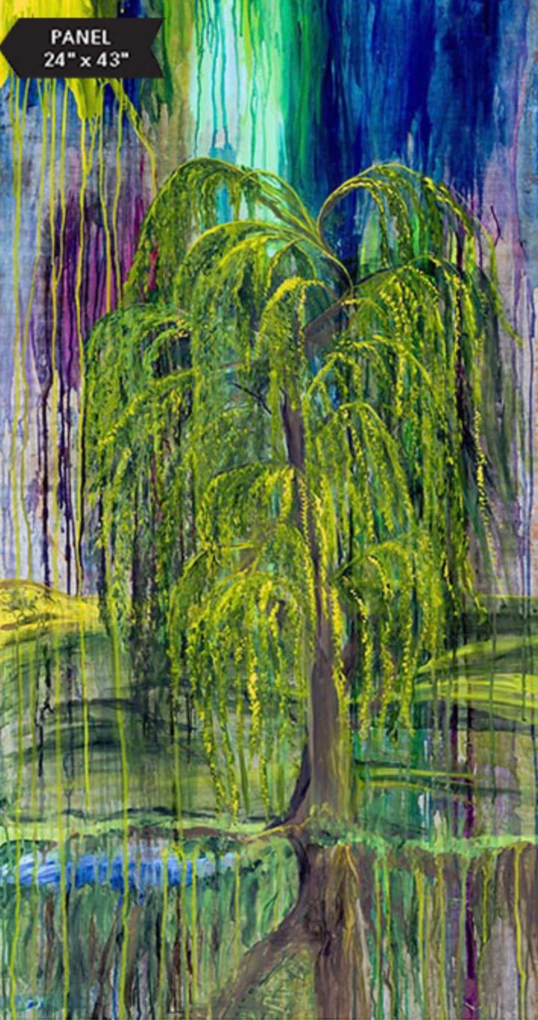 Clearanced Willow Tree Fabric Quilt Panel - Zen Garden Northcott (24x43 ...