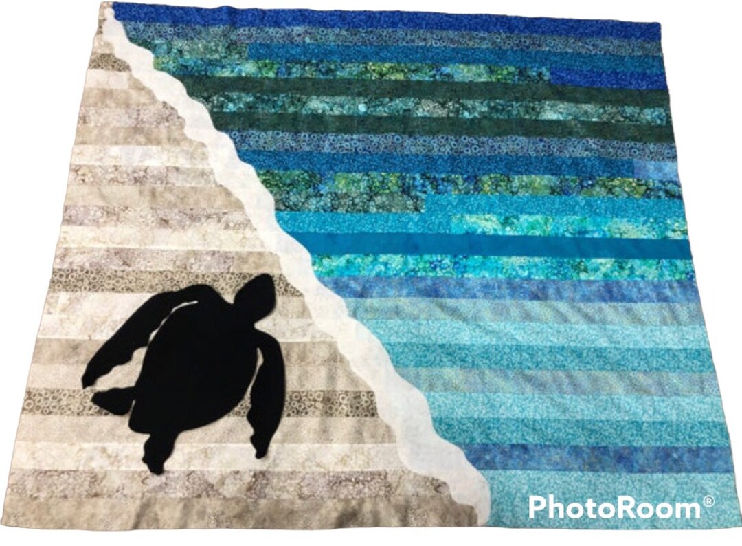 Sea Turtle Silhouette Appliqué Quilt Kit Pre Cut Northcott Fabrics - Etsy