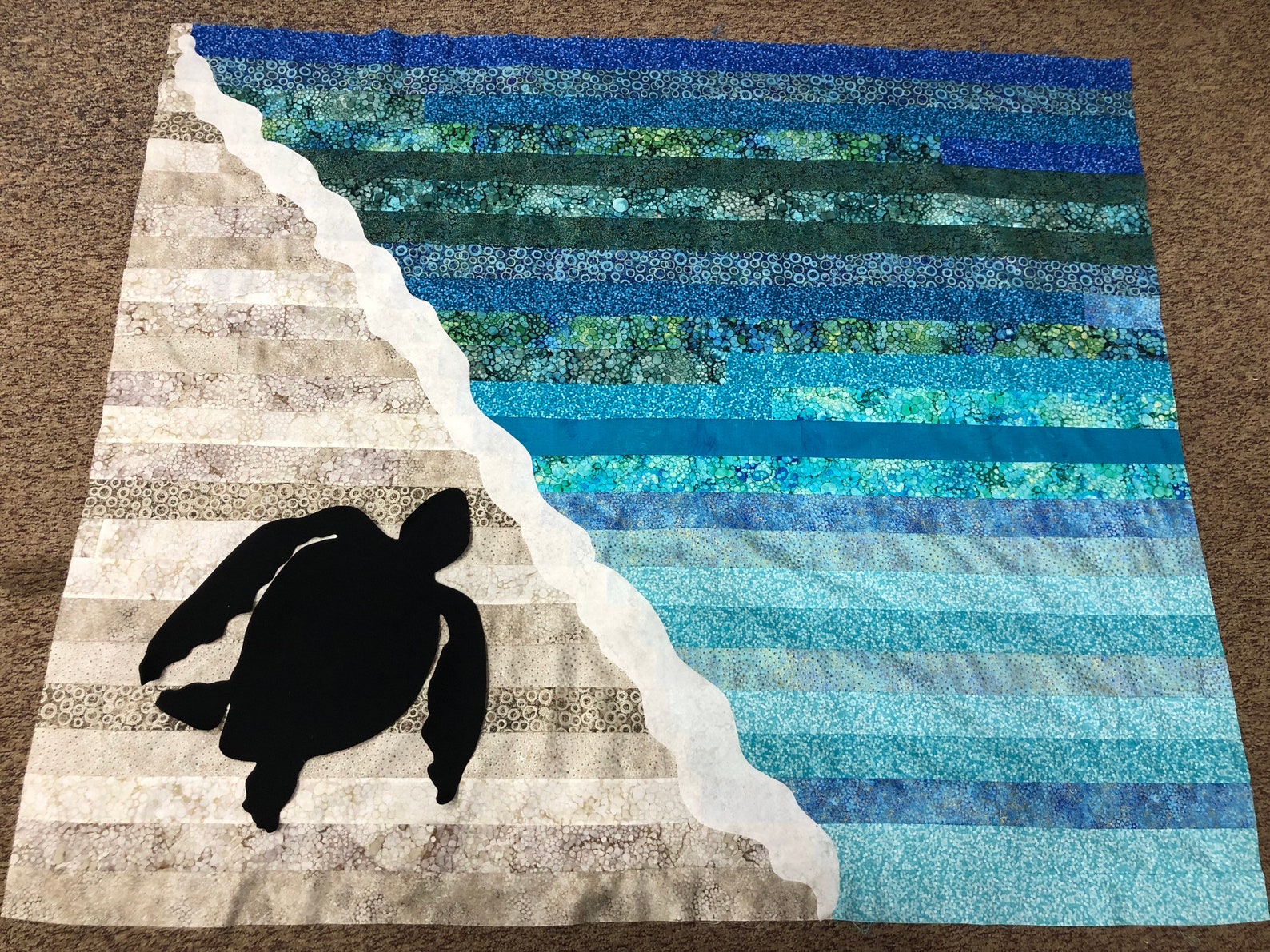 Sea Turtle Silhouette Appliqué Quilt Kit Pre Cut Northcott - Etsy