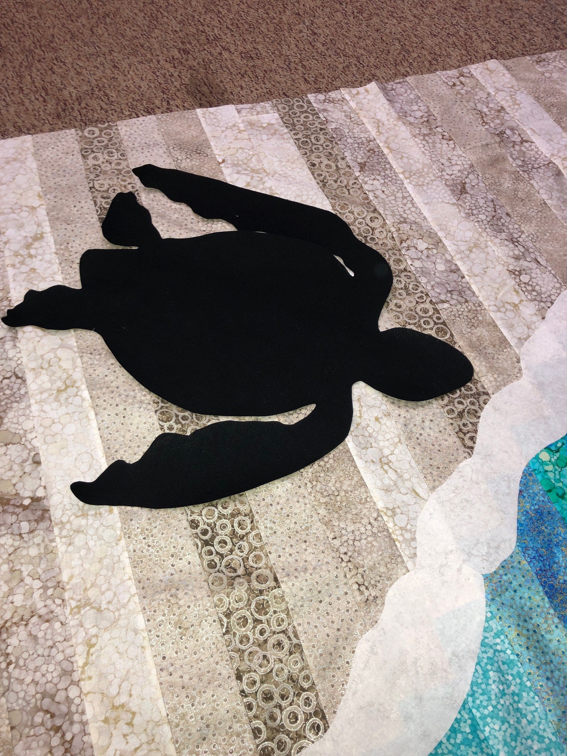 Sea Turtle Silhouette Appliqué Quilt Kit Pre Cut Northcott - Etsy