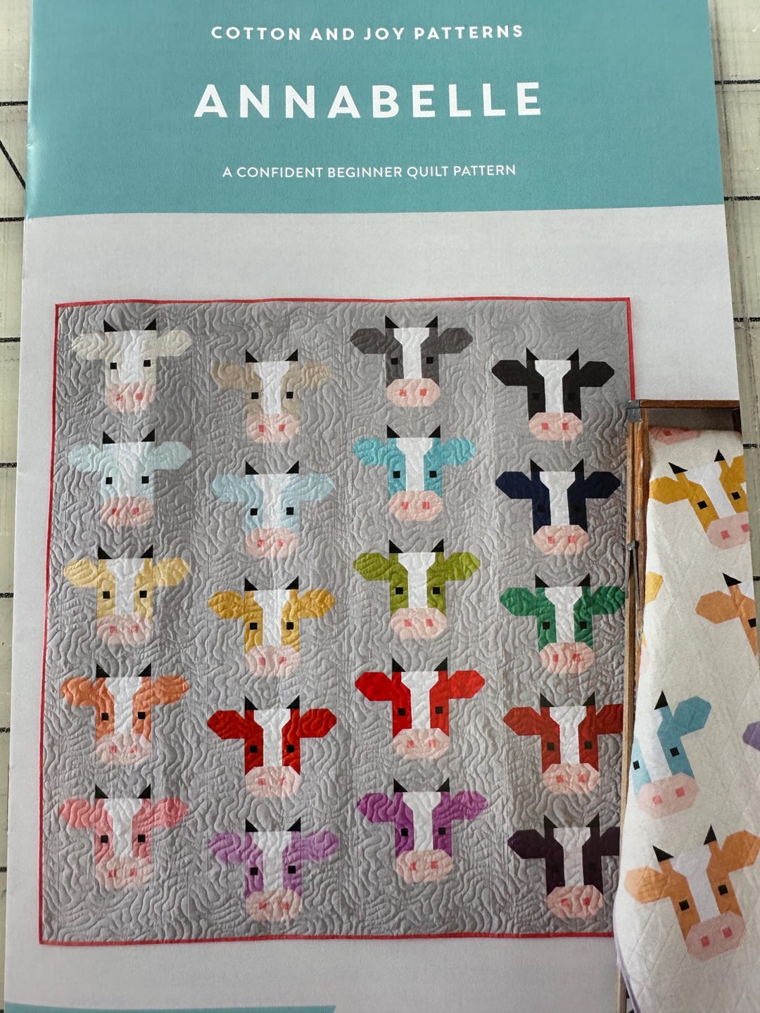 Annabelle the Cow Quilt Kit Top Pattern Binding! 66”x70” - Etsy