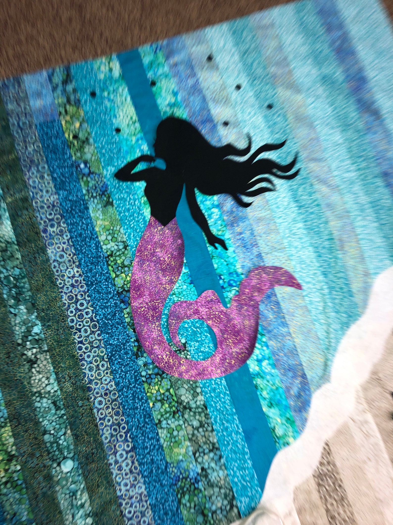 Mermaid Silhouette Ocean Theme Appliqué Quilt Kit Pre Cut Lap - Etsy